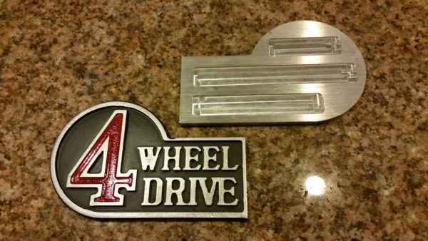 Aluminum Retro “4 Wheel Drive Badge” – BH3D Printing